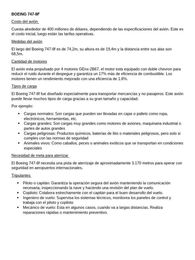 Boeing 747 8f | PDF