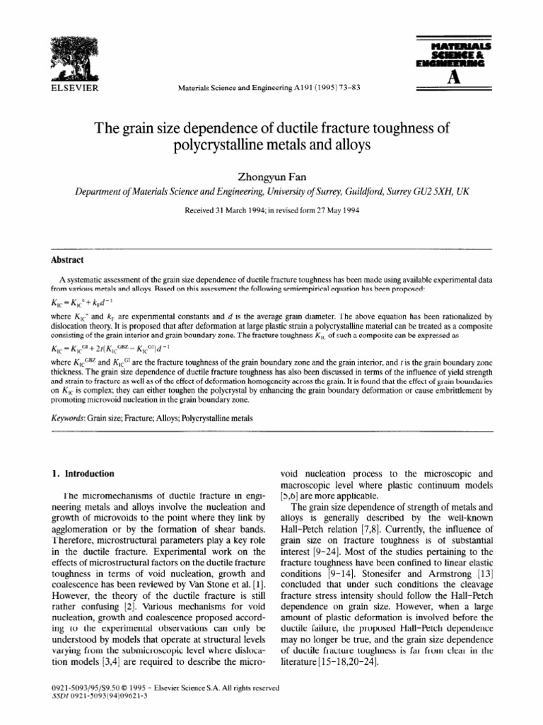 Fan (1995) - The Grain Size Dependence of Ductile Fracture Toughness of ...