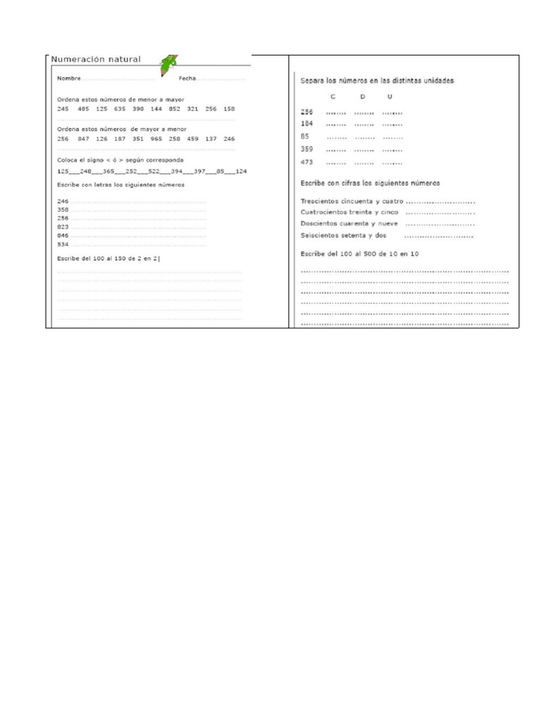 repaso 4to grado | PDF