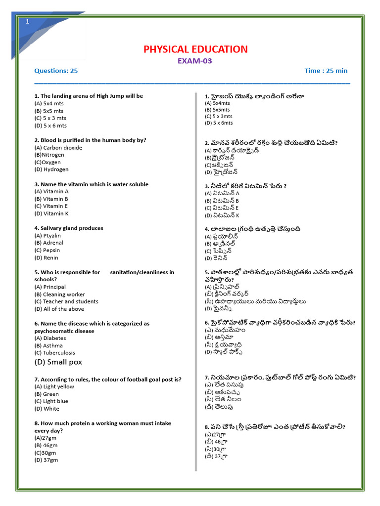 PET Exam - 03 Viswas | PDF