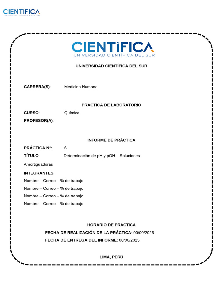 Informe de Química 5 | PDF | Ph | Solución tampón