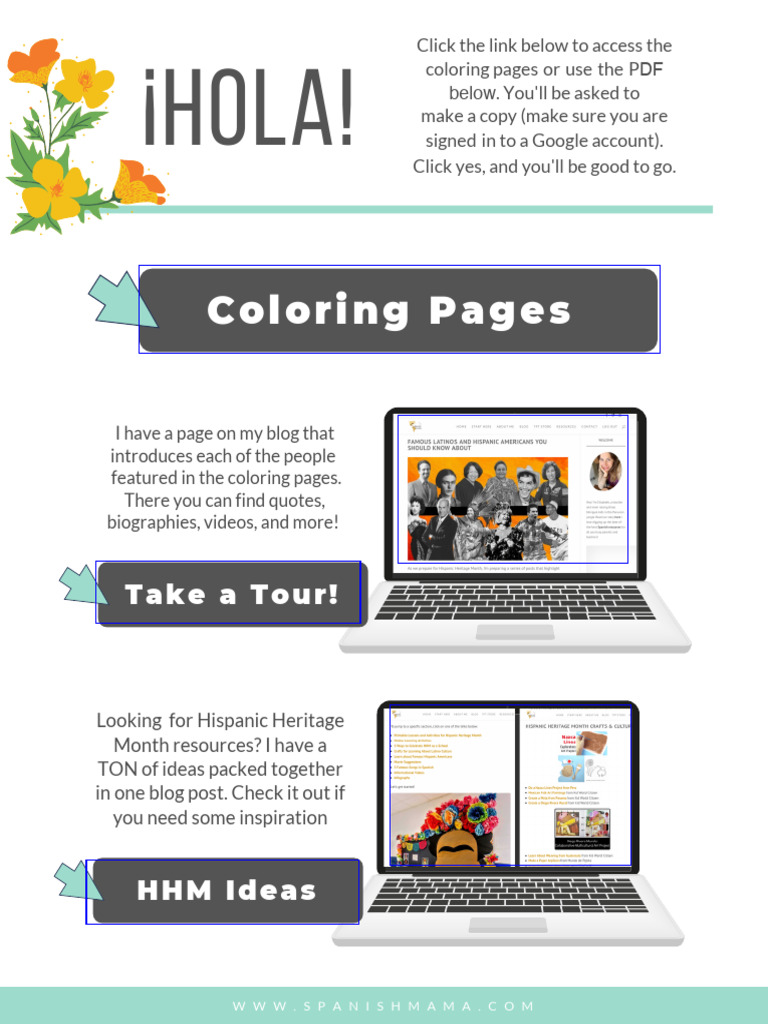¡HOLA!: Coloring Pages | PDF
