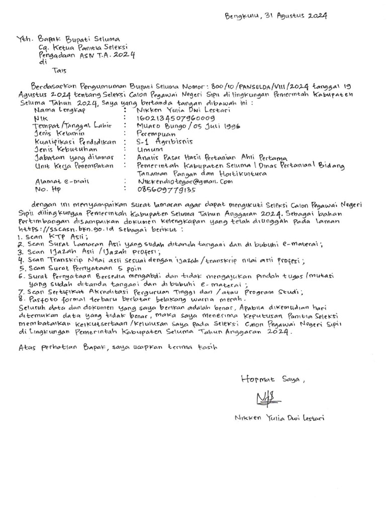Surat Lamaran F4 - Compressed | PDF