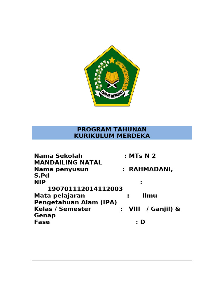 PROTA Kurikulum Merdeka | PDF