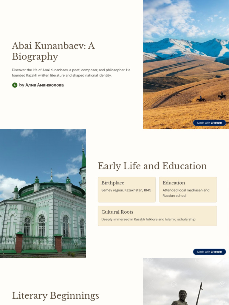 Abai Kunanbaev: Life and Legacy | PDF