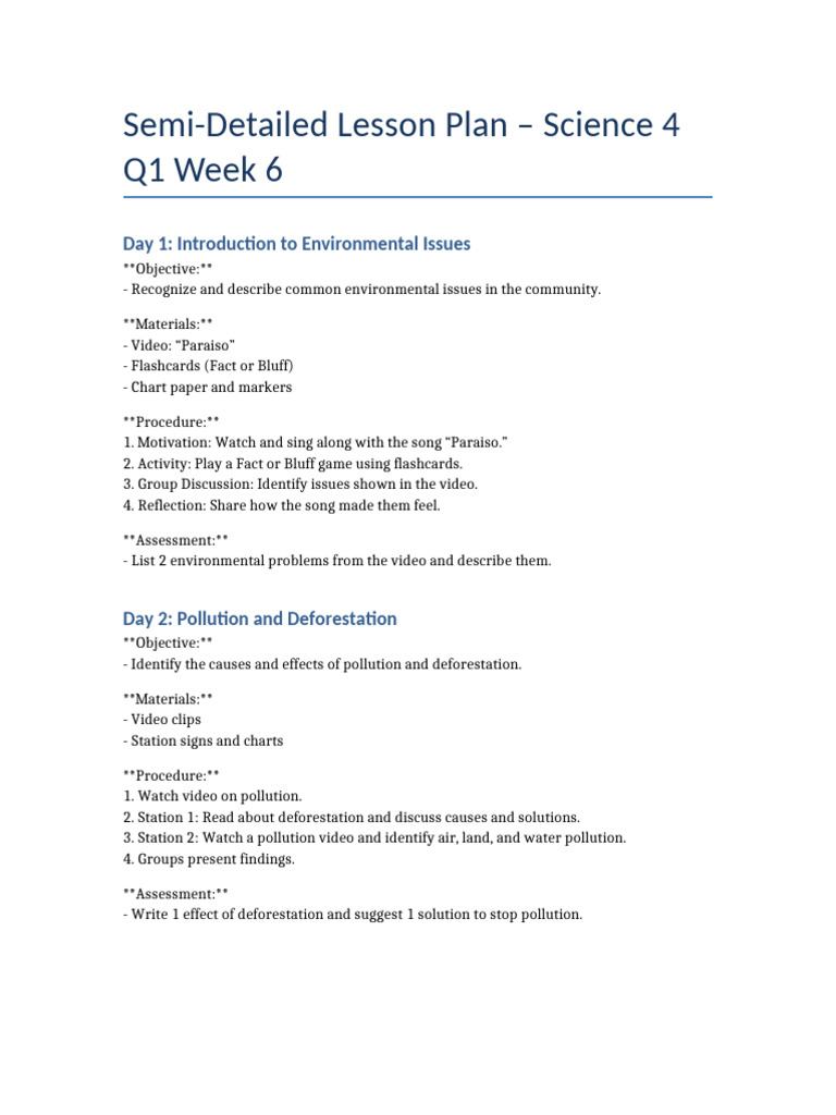 Semi Detailed Lesson Science4 W6 | PDF