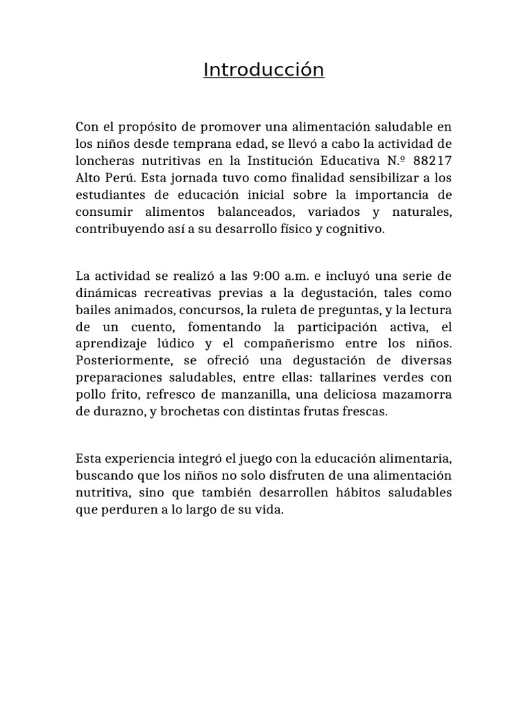 Informe Alto Peru Carla | PDF | Aprendizaje