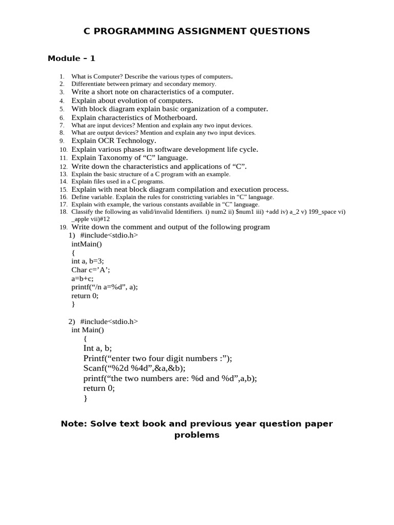 M1 Question Bank | PDF