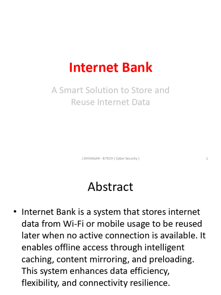 Internet Bank: Offline Data Storage Solution | PDF