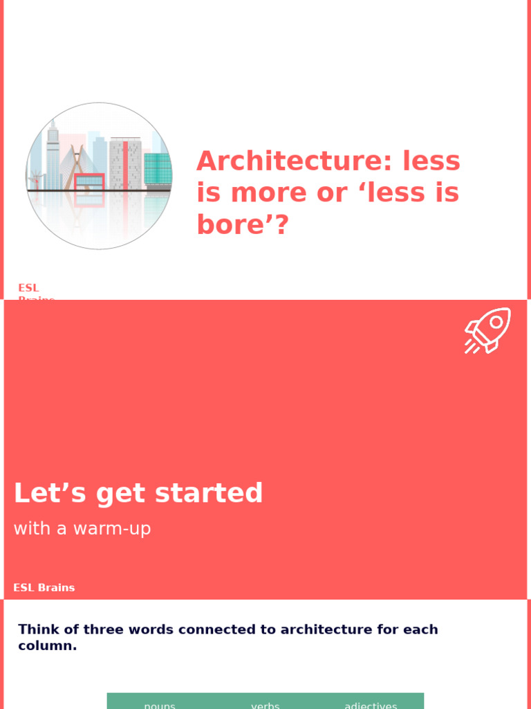 ESL Brains - Architecture - Less Is More or 'Less Is Bore' | PDF