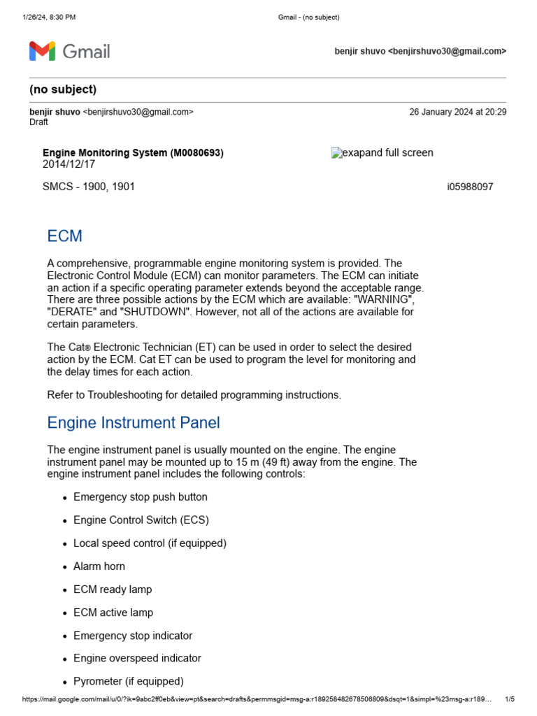 Engine Monitoring System Overview | PDF | Electrical Engineering ...