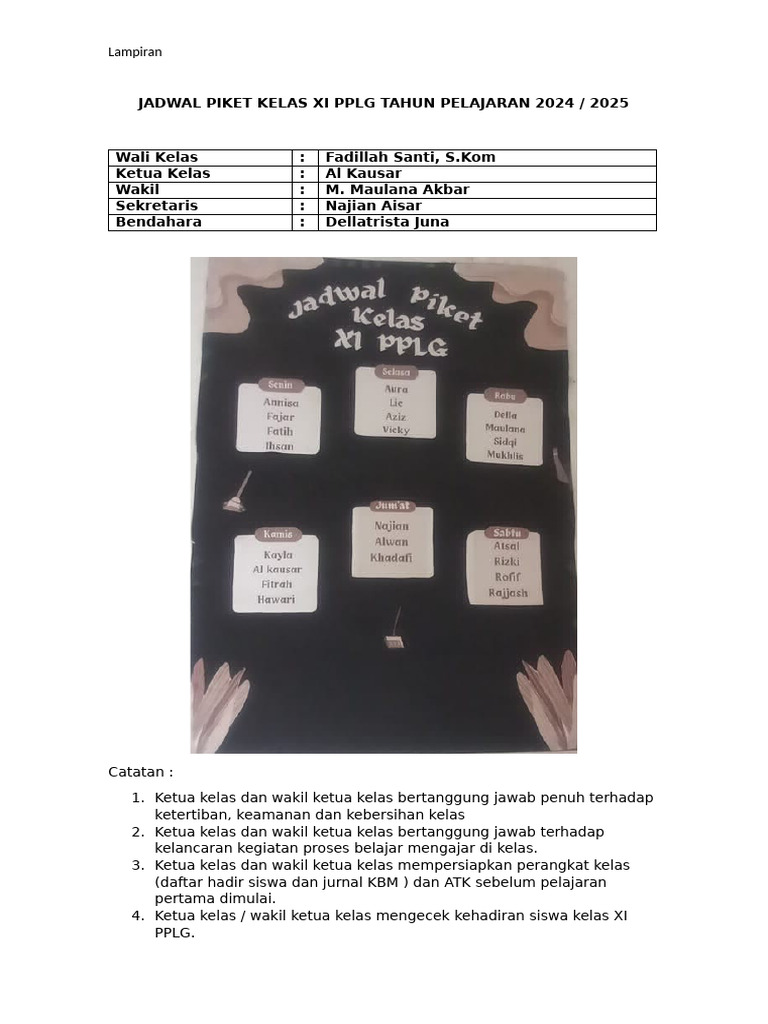 Lampiran - Laporan Walas Ganjil 2025 | PDF