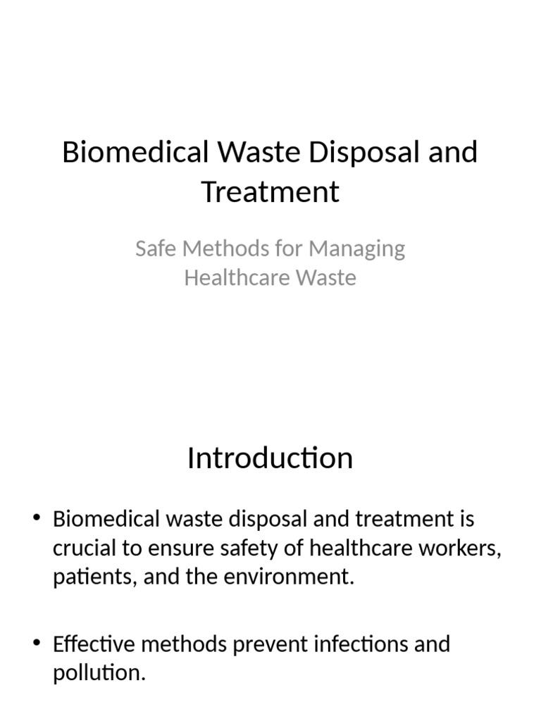 Biomedical Waste Management Guidelines | PDF