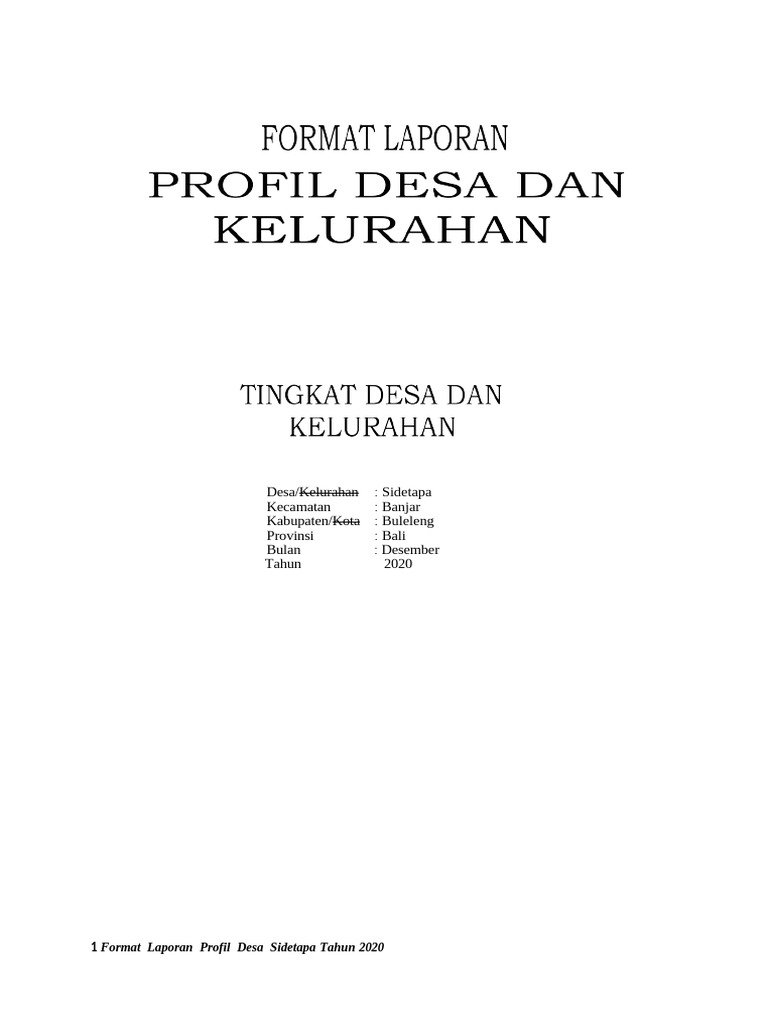 Format Profil Desa | PDF