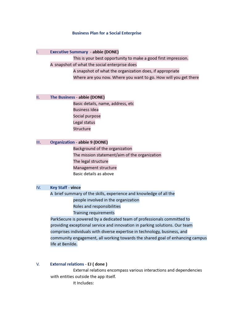 Social Enterprise Business Plan Overview | PDF | Social Enterprise ...