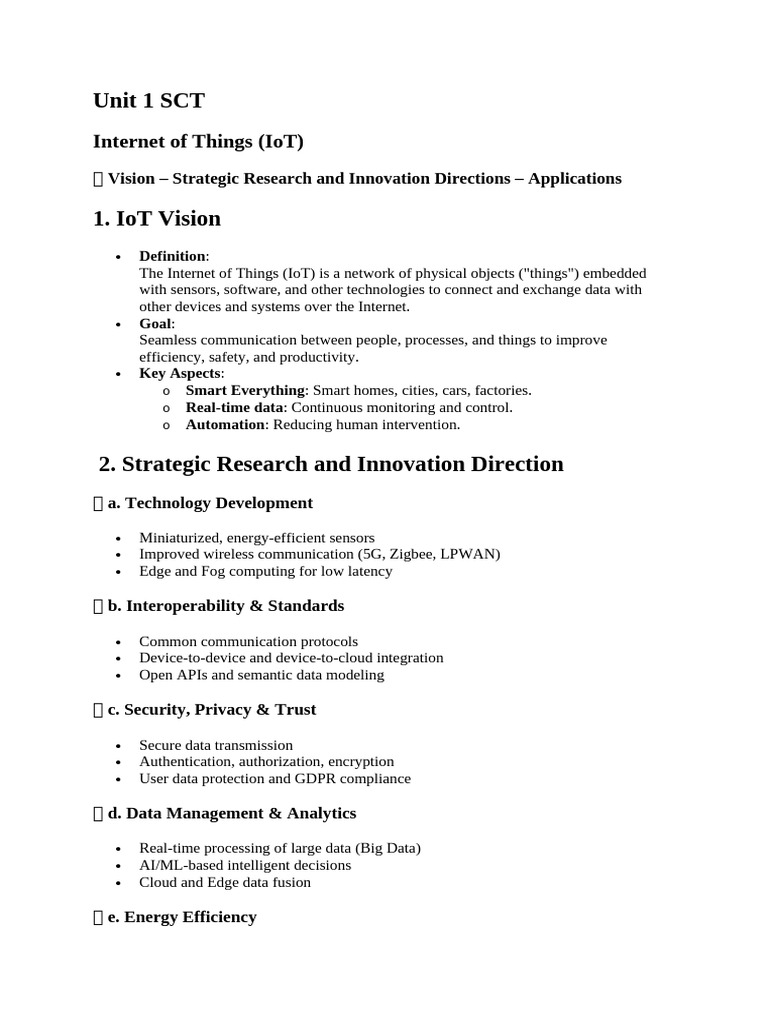 Unit 1 SCT | PDF | Internet Of Things | Computer Network