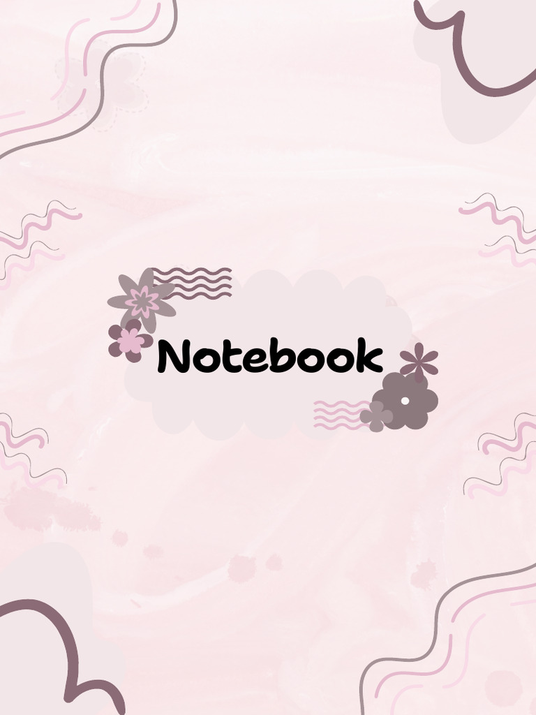 Pink White Abstract Aesthetic Notebook Cover A4 Document PDF | PDF ...