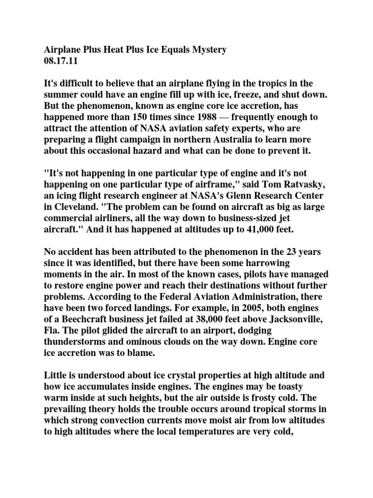 Jet Engine Icing | PDF | Ice | Aircraft