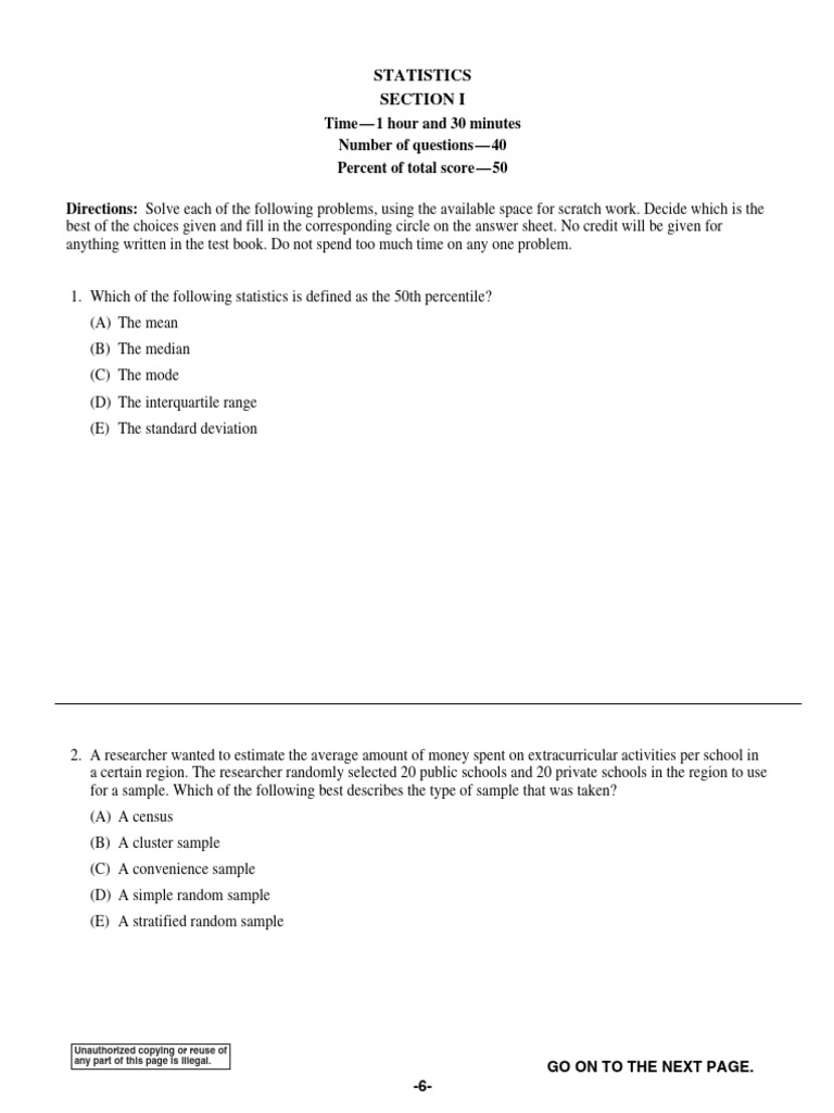 1-1. IPE - 2015 - Statistics MCQ Only | PDF | Estimator | Chi Squared Test