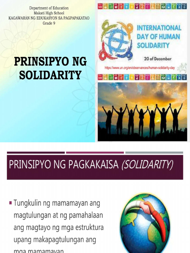 Esp 9 - q1 Aralin 4 - Solidarity | PDF