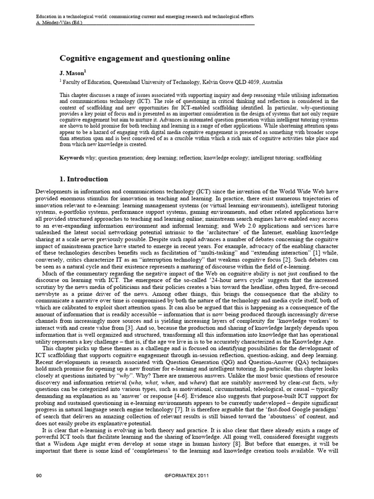Enhancing Cognitive Engagement Online | PDF | Educational Technology ...