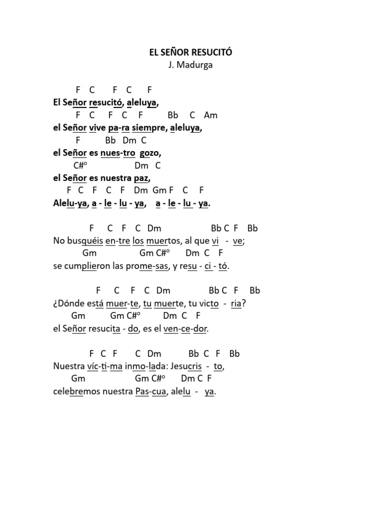 El Señor Resucitó: Letra y Mensaje | PDF