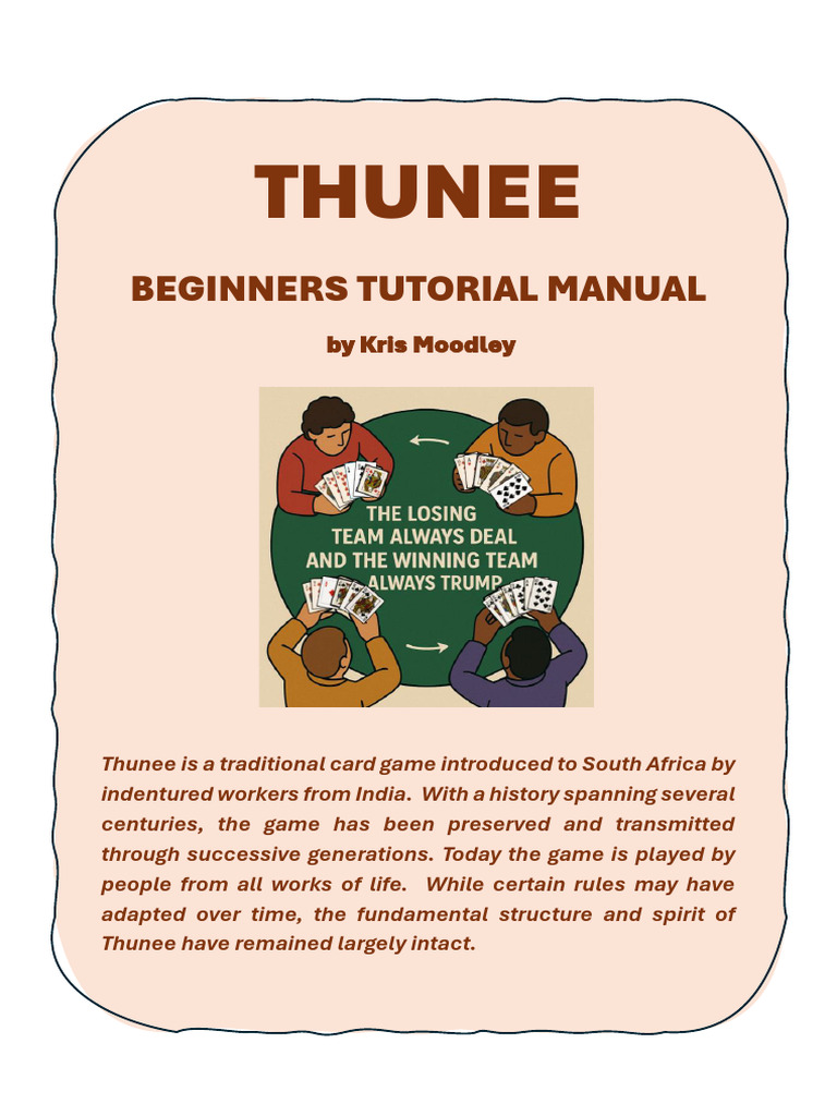 Thunee Beginner's Tutorial Manual | PDF | Gaming Devices | Playing Cards