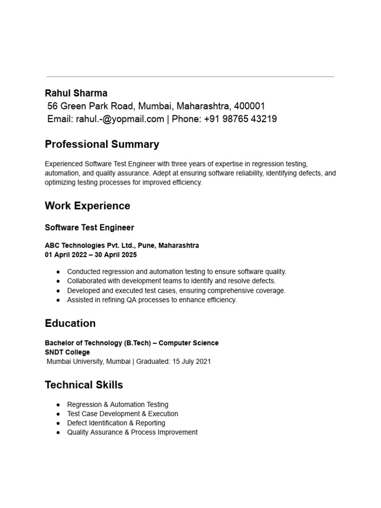 Rahul Sharma Resume New | PDF
