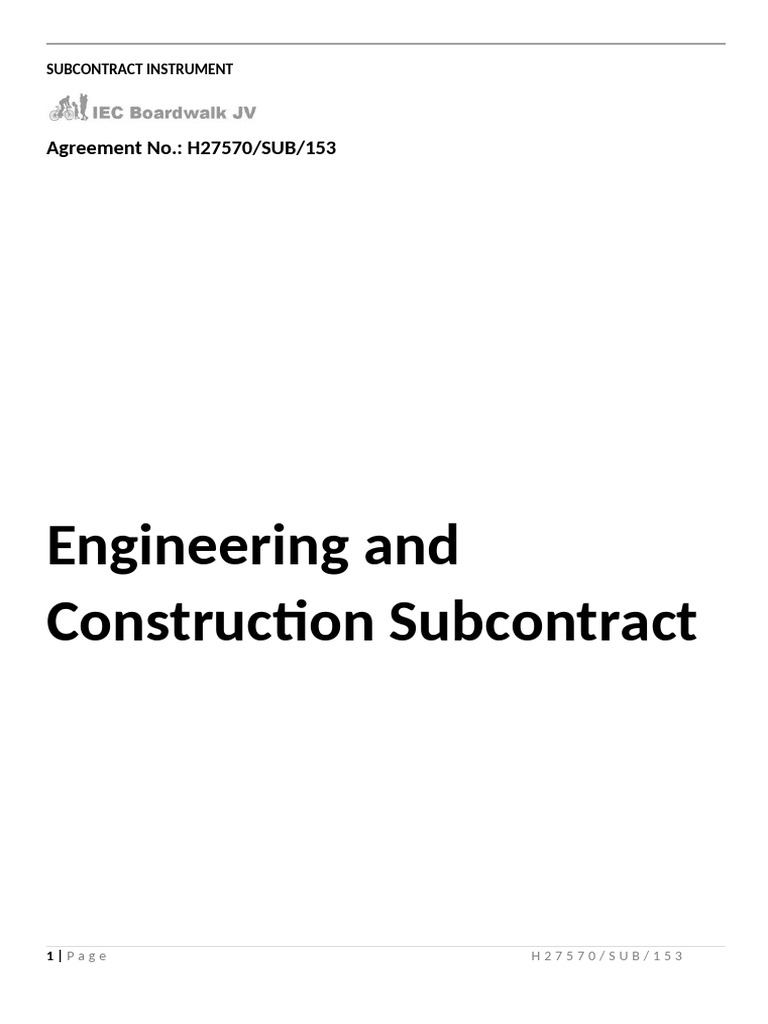 Engineering Subcontract for Boardwalk Deck | PDF | Subcontractor | Justice