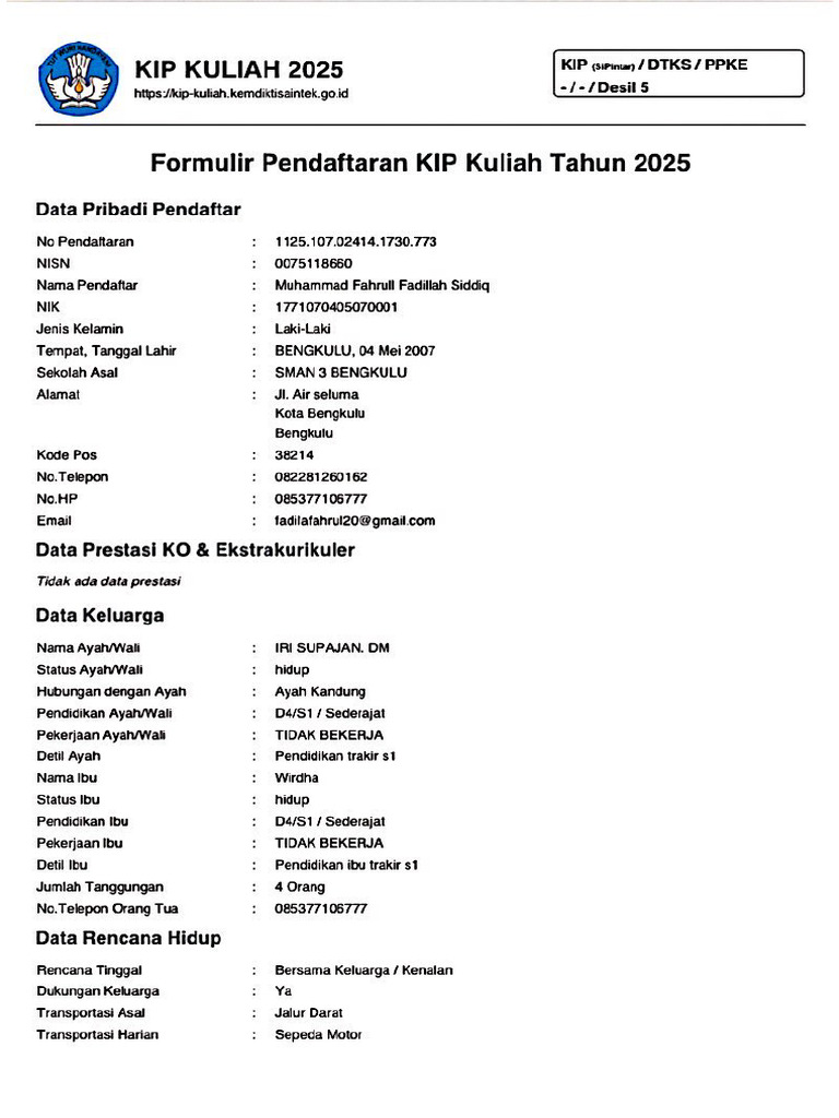 Formulir Kip | PDF