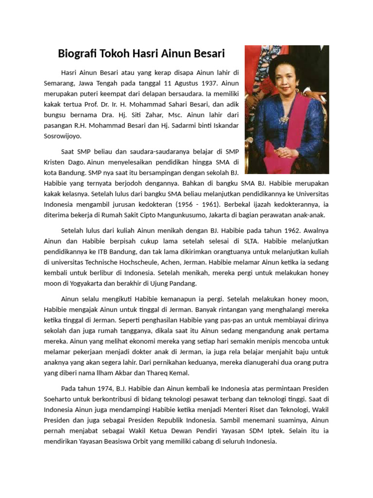 Biografi Hasri Ainun Besari | PDF