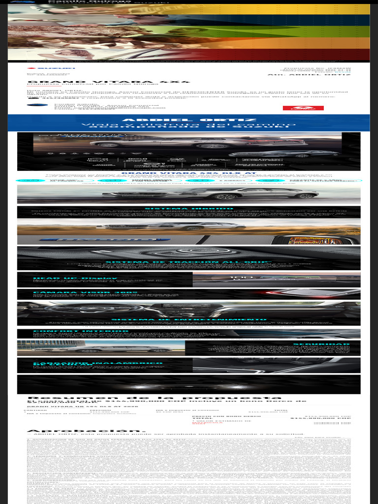 Dercocenter Suzuki - Camilo Quiroga Grand Vitara 4x4 | PDF | Concesionario de coches | Economias
