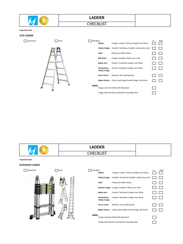 Ladder Tangga Checklist | PDF