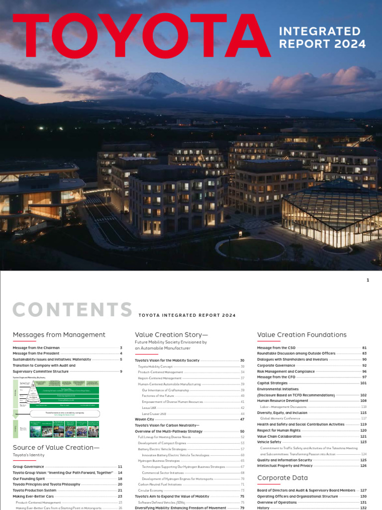 Toyota Integrated Report 2024 Overview | PDF | Toyota | Business