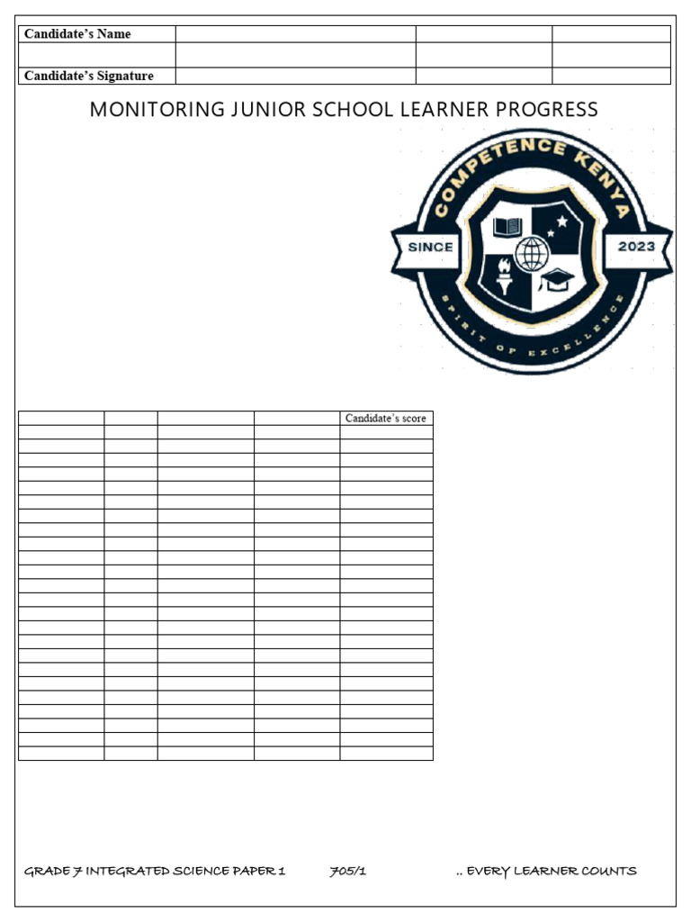 GRADE 7 INTEGRATED SCIENCE PP1-1 | PDF | Water | Magnetism