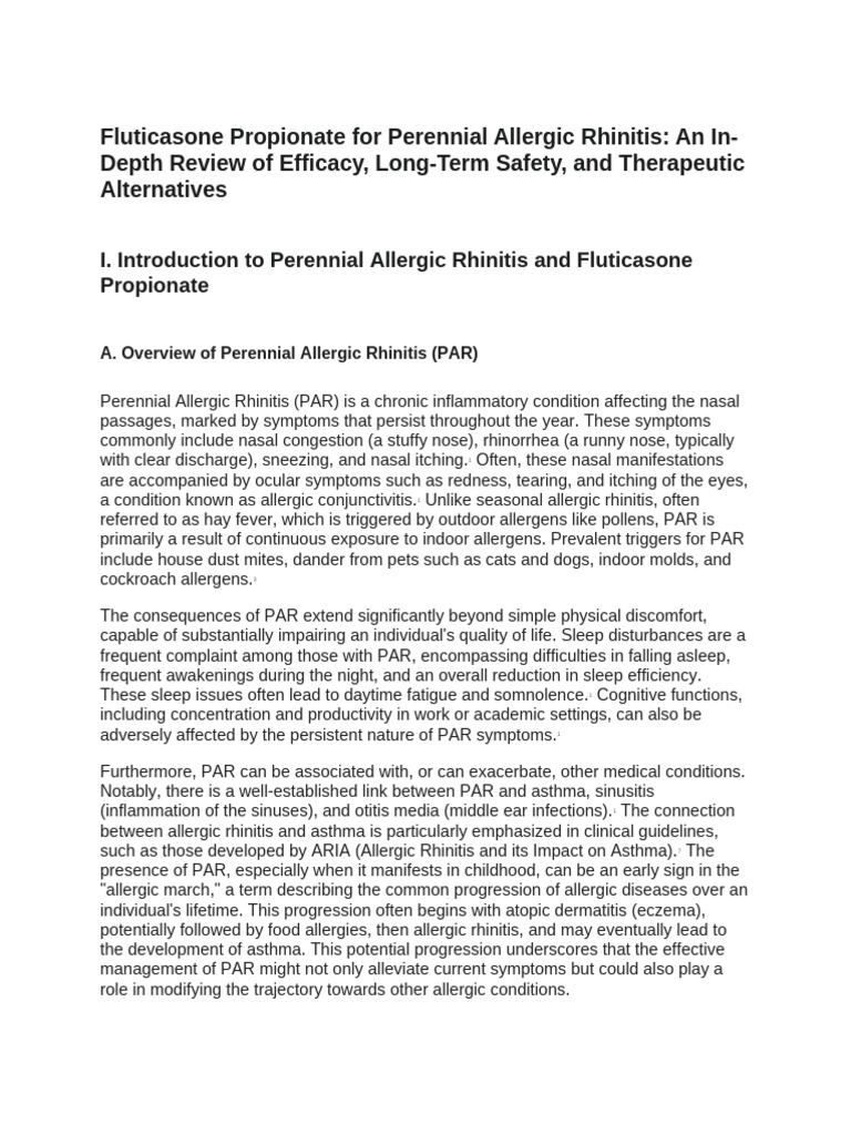Fluticasone Propionate for Allergic Rhinitis | PDF | Allergy | Inflammation