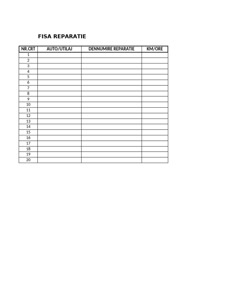 Fisa Reparatie | PDF