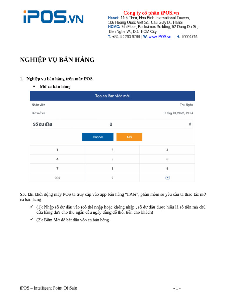 IPOS Hướng Dẫn Sử Dụng Phần Mềm Bán Hàng FABI | PDF