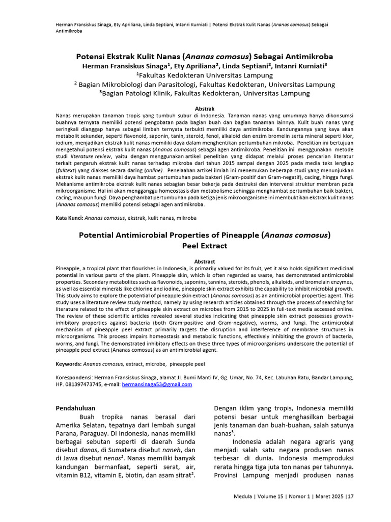 Potensi Antimikroba Kulit Nanas | PDF
