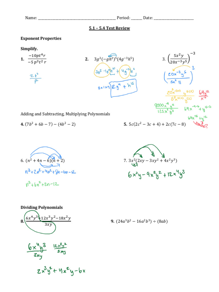 Polynomial Functions Test Review | PDF | Mathematics | Computational ...