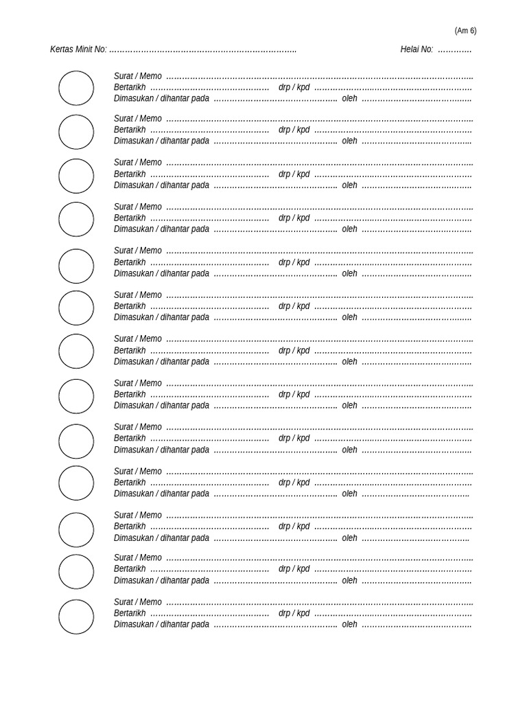 Kertas Minit (Fail) Kosong | PDF