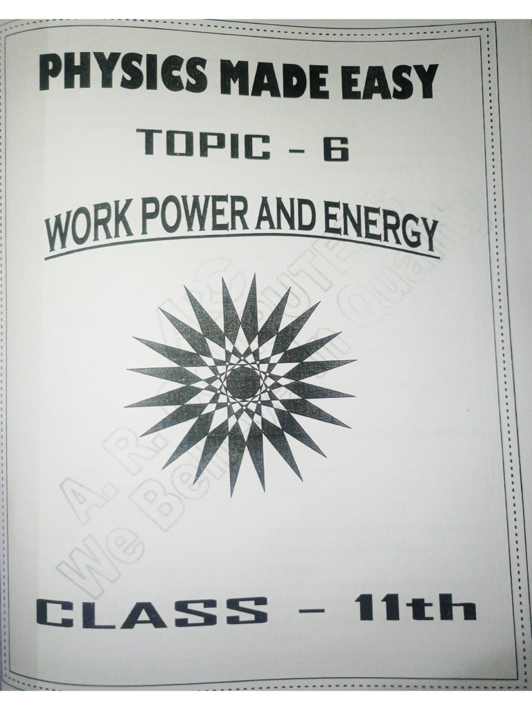 Work, Power and Energy | PDF