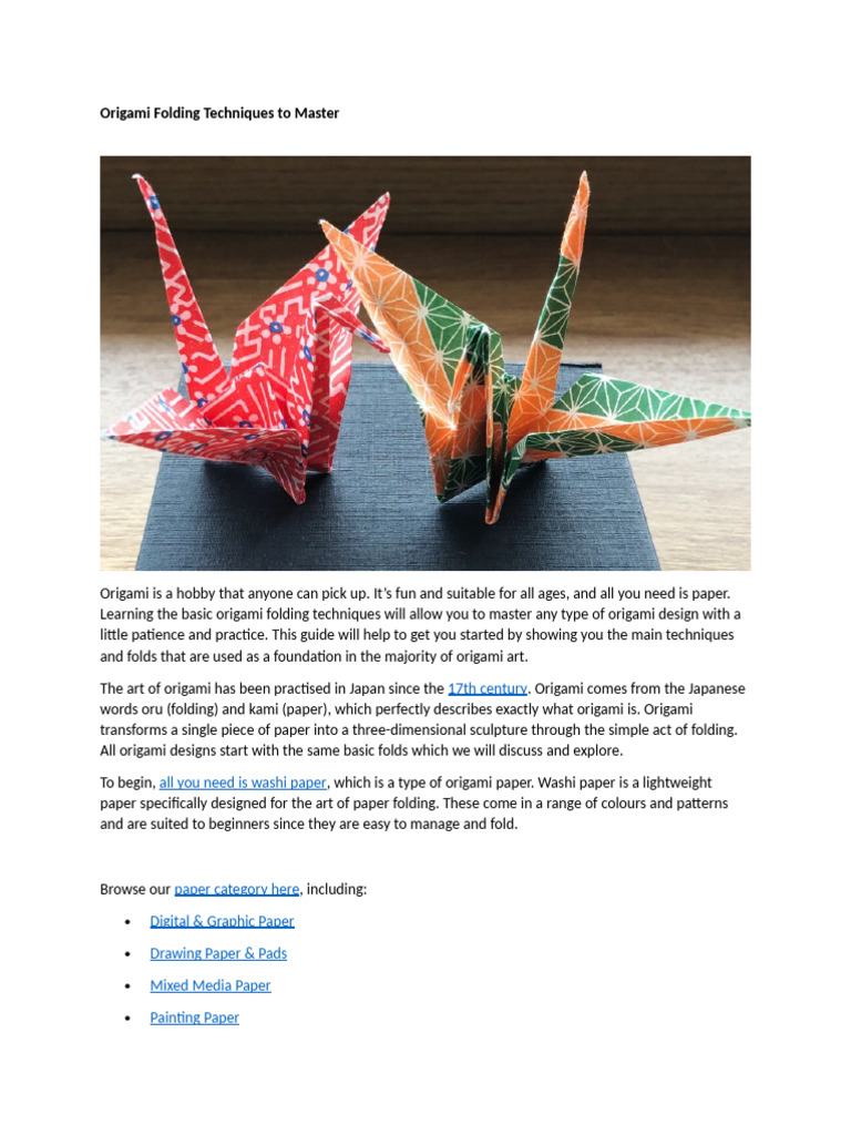 Mastering Basic Origami Techniques | PDF | Origami | Paper Art