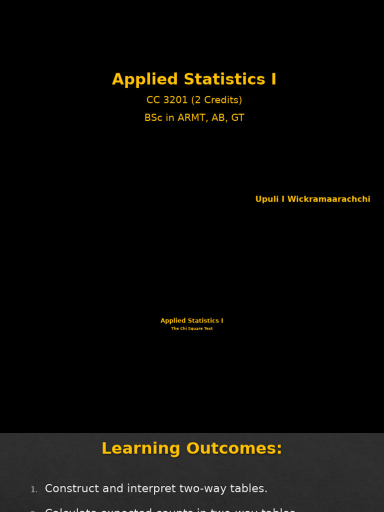 BSC - Applied Statistics - Chi Square Test | PDF | Chi Squared Test | P ...