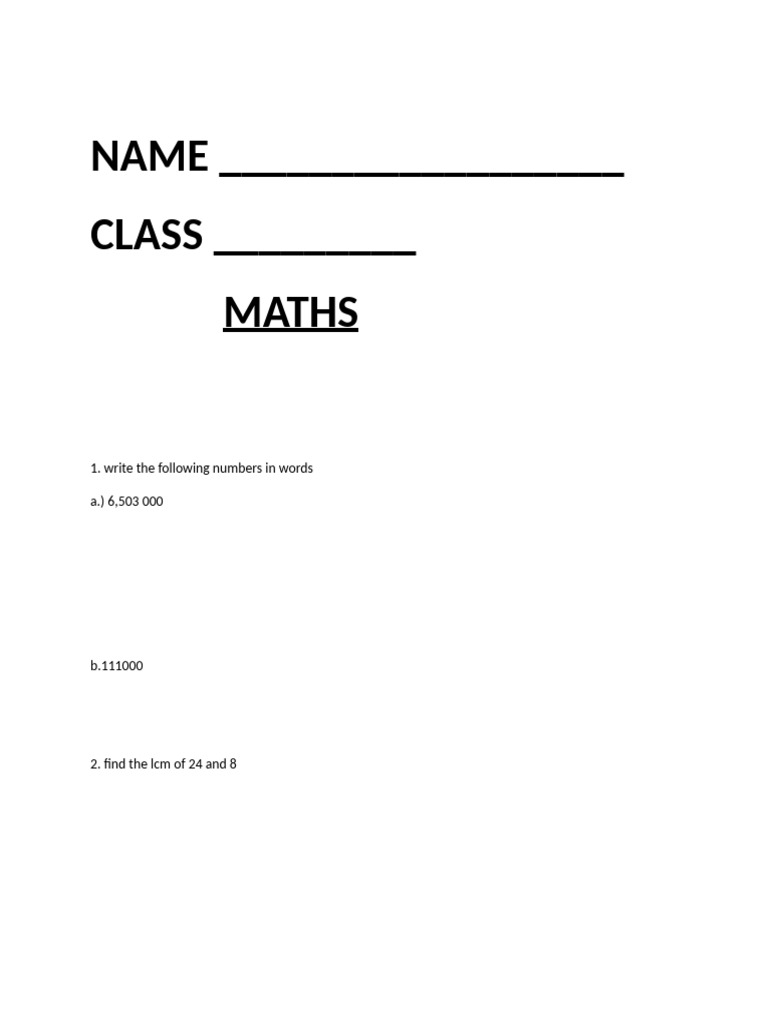 Math Paper | PDF