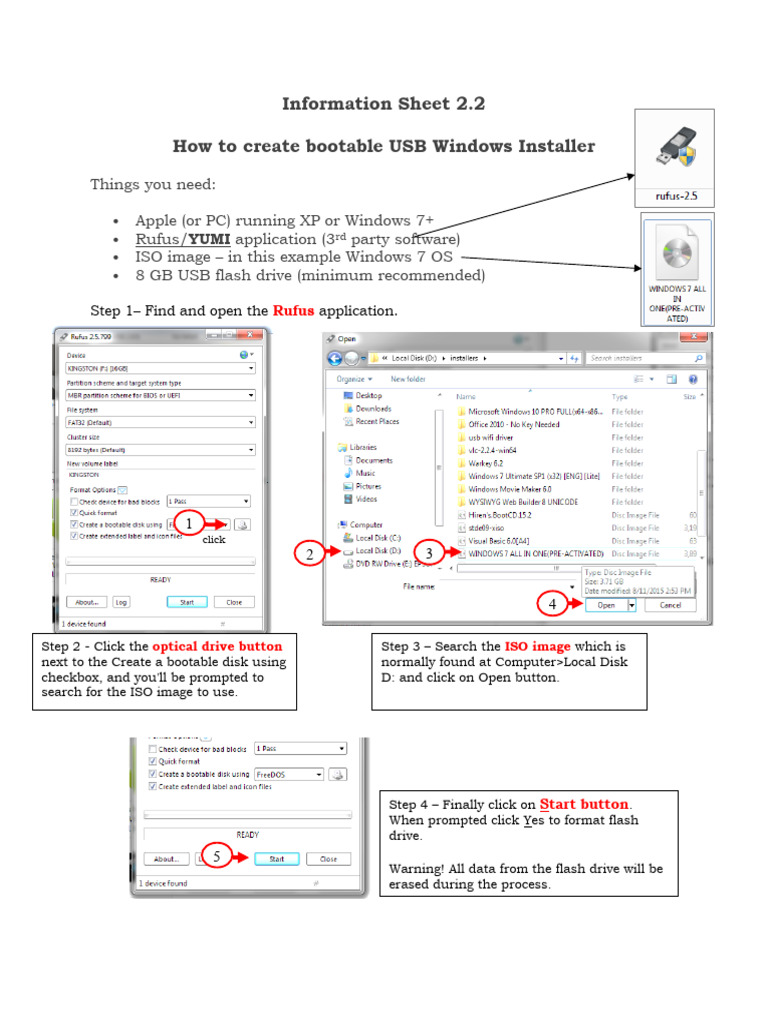Information Sheet 2.5 - CREATING BOOTABLE USING YUMI APPLICATION | PDF