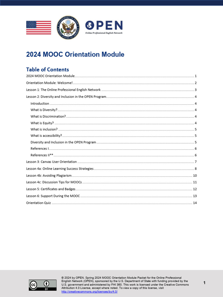 2024 OPEN MOOC Orientation Guide | PDF | Educational Technology ...