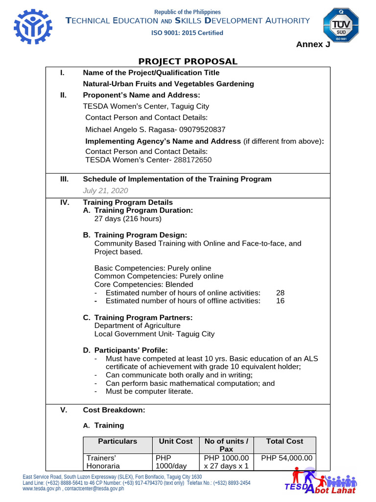Annex J Project Proposal Template | PDF