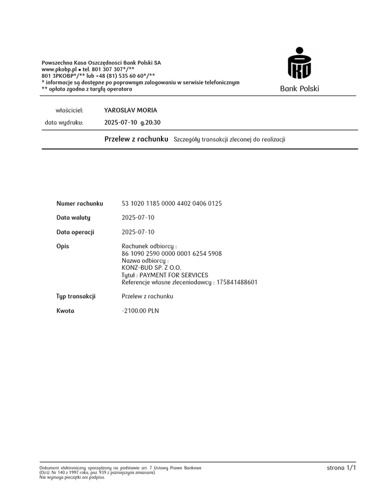 Operation Confirmation 10.07.2025 | PDF