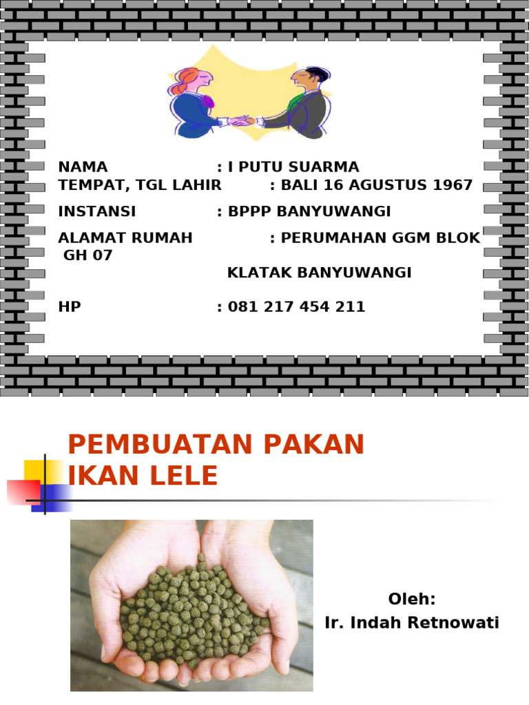 Komposisi Pakan Ikan Lele Terapan | PDF